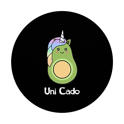 Uni Cado, Cute Avocado, Funny Unicorn, Guacamole, Vegan PopSockets Swappable PopGrip