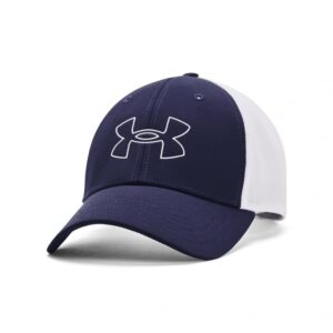 under armour men's iso-chill driver mesh adjustible hat, (410) midnight navy / / white, one size fits most