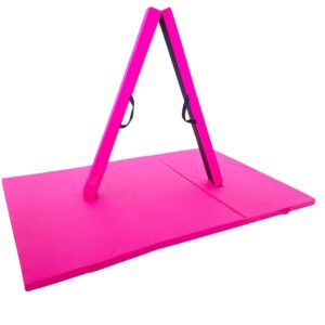 Athletic Bar Expandable Gymnastics Kip Bar 3 in 1 Set with Balance Beam, 6'x4' Mat for Kids, Horizontal Bar Junior Gymnastic Training Exercise for Gymnast Home Gym Height Adjustable 3 to 5 FT (Pink)