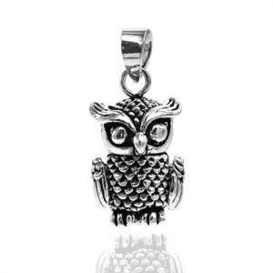 uniqsum movable owl 925 sterling silver pendant medal for necklace