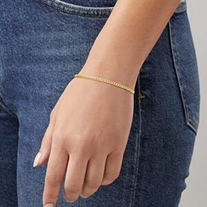 Canaria 2.3mm 10kt Yellow Gold Curb-Link Bracelet. 7 inches