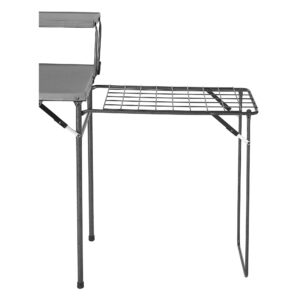 Maarch Folding Grill Tables for Outside Camping, Lightweight Kitchen Camping Table with Grill Stand for Stove, Grey