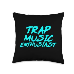 trap music beats enthusiast trap music graphic party dance throw pillow, 16x16, multicolor