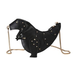 lytosmoo dinosaur shaped shoulder handbag pu leather rivet purses crossbody bag for girl animal novelty purse