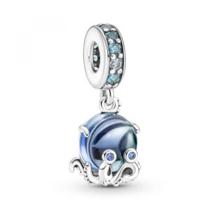 pandora murano glass cute octopus dangle charm bracelet charm moments bracelets - stunning women's jewelry - gift for women - made with sterling silver & man-made crystal