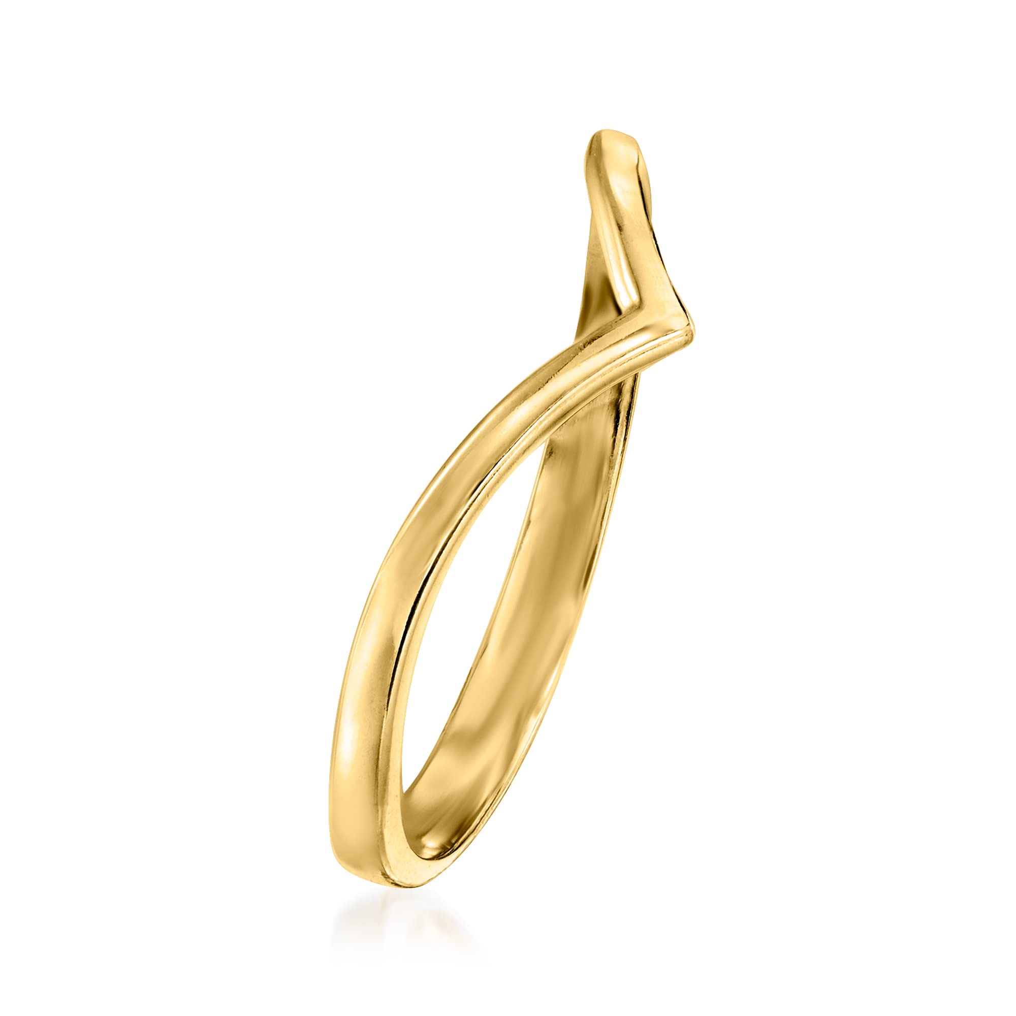 Ross-Simons RS Pure 14kt Yellow Gold Chevron Ring. Size 6