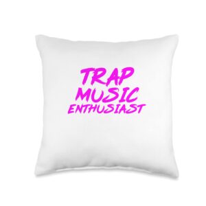 trap music beats enthusiast trap music graphic party dance throw pillow, 16x16, multicolor