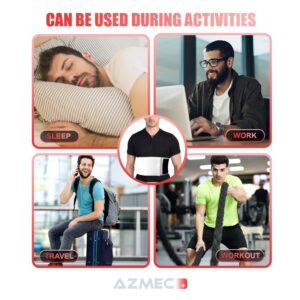 Azmec Rib Belt, 6" Elastic/Foam Chest Panel Universally Adjustable for Men, Rib Cage Protector, Wrap for Sore or Bruised Ribs, Support Sternum Injuries, Muscle Pain and Strain (Fits 26”- 50” Chest)