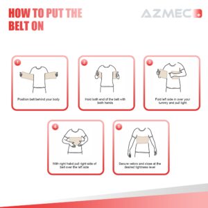 Azmec Rib Belt, 6" Elastic/Foam Chest Panel Universally Adjustable for Men, Rib Cage Protector, Wrap for Sore or Bruised Ribs, Support Sternum Injuries, Muscle Pain and Strain (Fits 26”- 50” Chest)