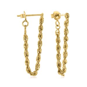 ross-simons 18kt gold over sterling endless rope chain drop earrings