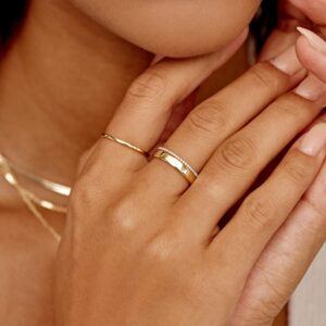 14K Gold Filled Stacking Rings for Women Band Rings for Women Thin Gold Ring Plain Gold Statement Ring Gold Rings for Women Comfort Fit Size 6