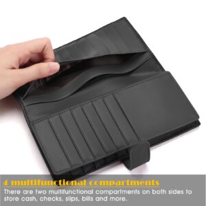 Womens Wallet Genuine Leather Credit Card Holder Wallet for Women with RFID Blocking (Black)