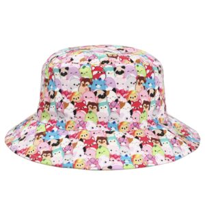 bioworld squishmallows characters reversible aop youth girl pink bucket hat