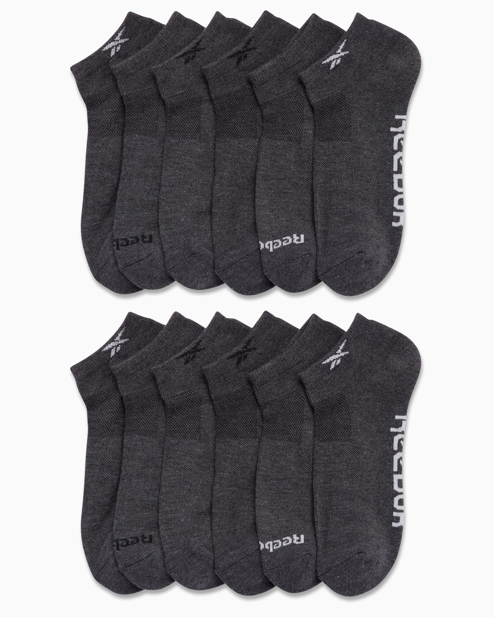 Reebok Men's Low Cut Socks - 12 Pack Performance Cushion Comfort No Show Socks - Breathable Athletic Socks for Men (6-12.5), Size 6-12.5, All Grey