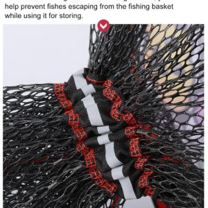 LJHU Fishing Keep Net Cage Rubber Fishing Keep Net Trap, Universal Foldable Fishing Basket Mesh, Drawstring Opening Design Fish Accessories Tool for Kayak/Minnows (Size : 2.5m x 35cm/8.2ft x 13.8in)