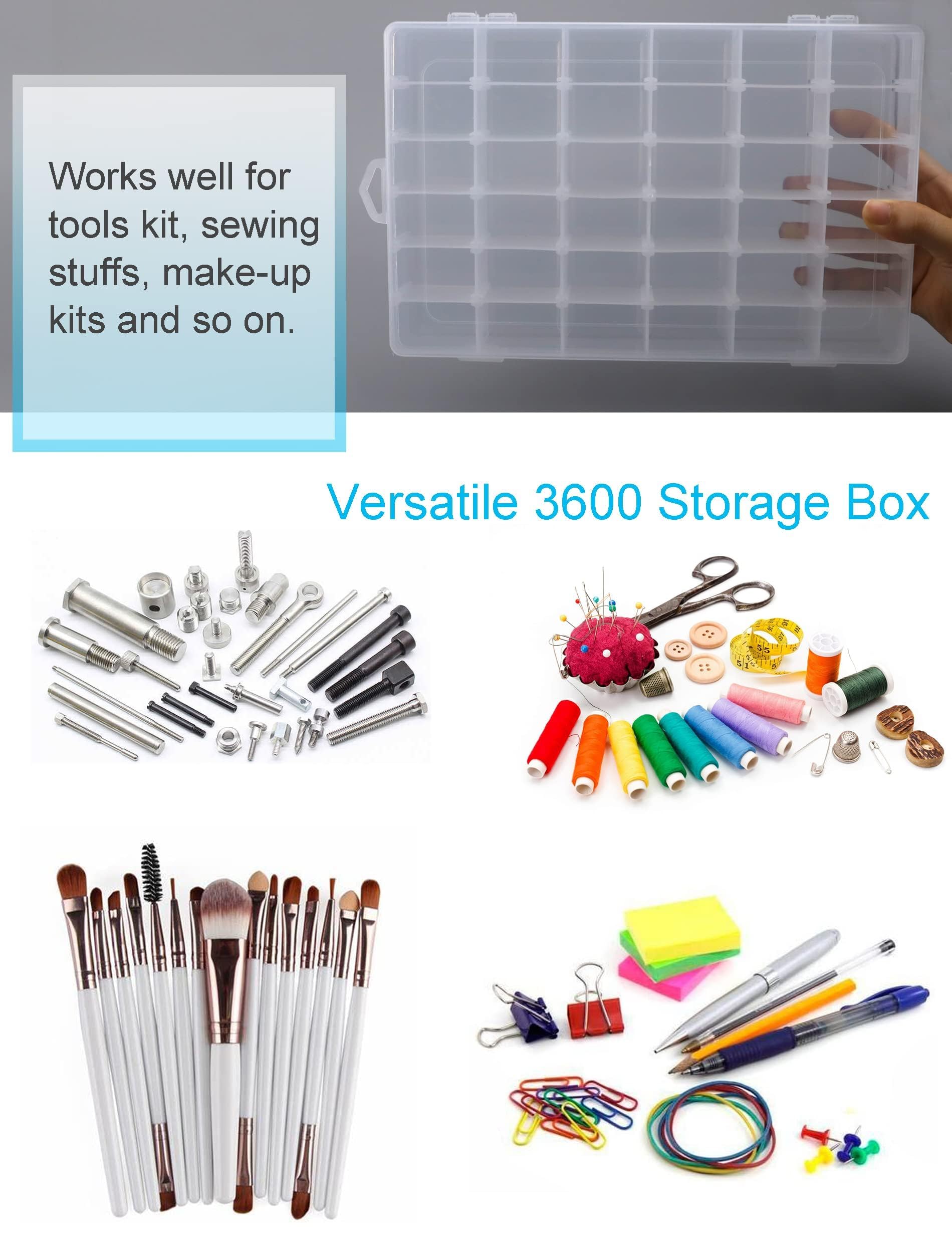 Beoccudo Tackle Box Organizer Box Bead Storage Plastic Organizer Bead Box 3600 Tackle Box Bead Containers for Organizing