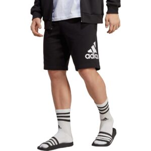 adidas men's essentials big logo french terry shorts, black, medium