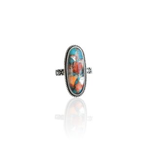 rekha gems oyster copper turquoise- 925 sterling silver ring-turquoise jewelry- tq-16 (6.50 us)