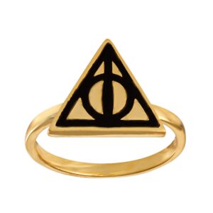 harry potter womens deathly hallows ring - harry potter rings size 8 18kt yellow flash plated brass - harry potter jewelry (8)