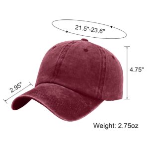 29 IYEBRAO Womens Ponytail Baseball Cap Messy Bun Ponycap Washed Cotton Sport Hat Adjustable Dad Hat Trucker Cap Low Profile Hat (2 Pack-Washed-Classic-Black&Burgundy)