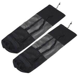 luzen 2pcs portable yoga mat bag exercise yoga mat carry mesh bag with adjustable shoulder strap yoga accessories for women and men, black