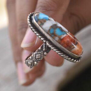 Rekha Gems Oyster Copper Turquoise- 925 Sterling Silver Ring-Turquoise Jewelry- TQ-16 (6.50 US)