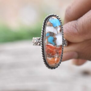 Rekha Gems Oyster Copper Turquoise- 925 Sterling Silver Ring-Turquoise Jewelry- TQ-16 (6.50 US)