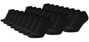 and1 men's athletic socks - cushion comfort no show socks (24 pack), size 6-12.5, black