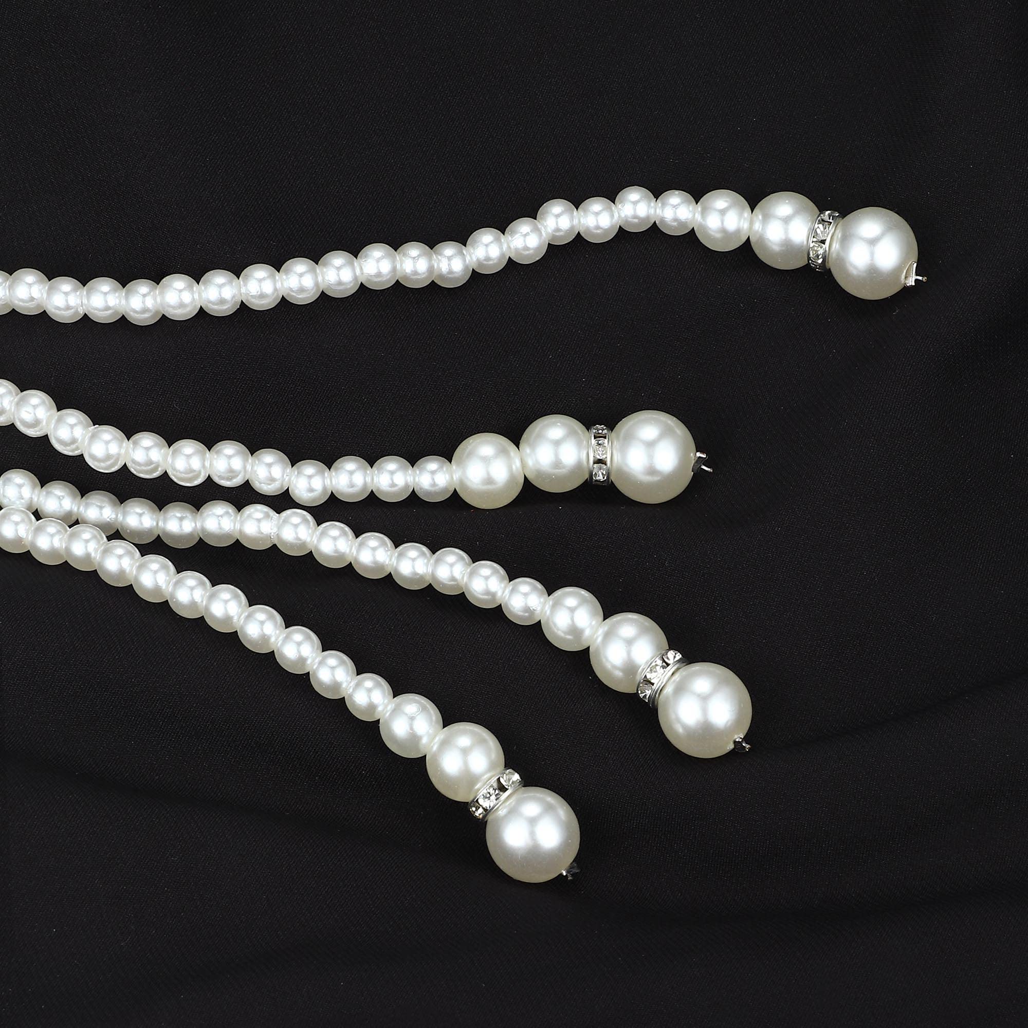 YADOCA 1920s Faux Pearl Necklace Earrings For Women Flapper Beads Long Pearls Necklace For Halloween Costume Jewelry Accessories