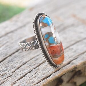 Rekha Gems Oyster Copper Turquoise- 925 Sterling Silver Ring-Turquoise Jewelry- TQ-16 (6.50 US)