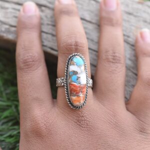 Rekha Gems Oyster Copper Turquoise- 925 Sterling Silver Ring-Turquoise Jewelry- TQ-16 (6.50 US)