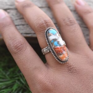 Rekha Gems Oyster Copper Turquoise- 925 Sterling Silver Ring-Turquoise Jewelry- TQ-16 (6.50 US)