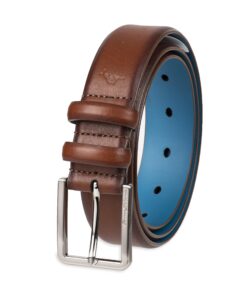 tommy bahama men's leather dress double belt loop, cognac, medium