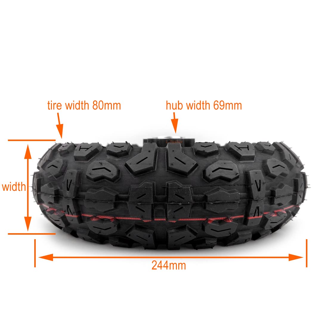 L-faster 10x3.0 Inflatable Wheel with Mountain Tyre and Inner Tube Compatible with Disc Brake for Off-Road Electric Scooter