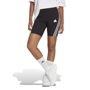 adidas women's future icon three stripes biker shorts, black, medium