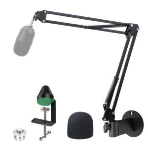 youshares razer seiren mini boom arm mic stand with pop filter, mic wall mount and heavy duty table mount clamp for razer seiren mini streaming microphone