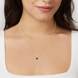 Canaria 0.60 Carat London Blue Topaz Pendant Necklace in 10kt Yellow Gold. 18 inches