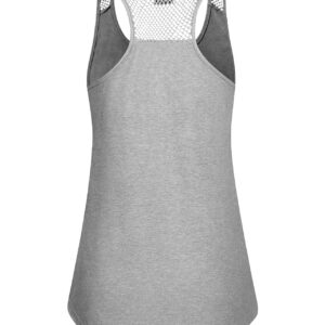 AxByCzD Womens Tanks and Camis Yoga Running Gym Workout Shirts Loose Fit Scoop Neck Ribbed Racerback Tops Casual Summer Clothing Grey XX-Large