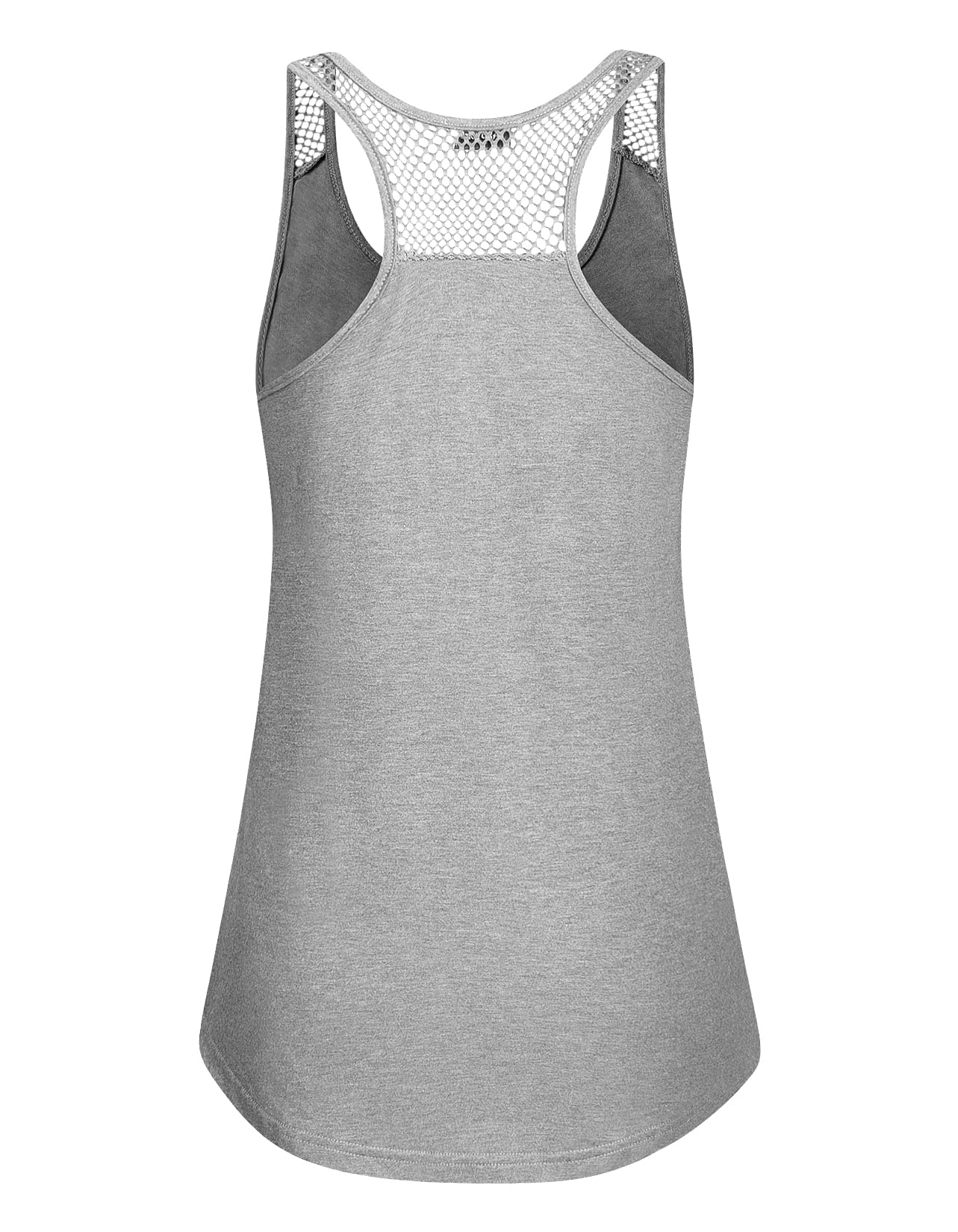 AxByCzD Womens Tanks and Camis Yoga Running Gym Workout Shirts Loose Fit Scoop Neck Ribbed Racerback Tops Casual Summer Clothing Grey XX-Large