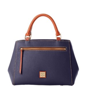 dooney & bourke handbag, pebble grain small zip satchel - midnight blue