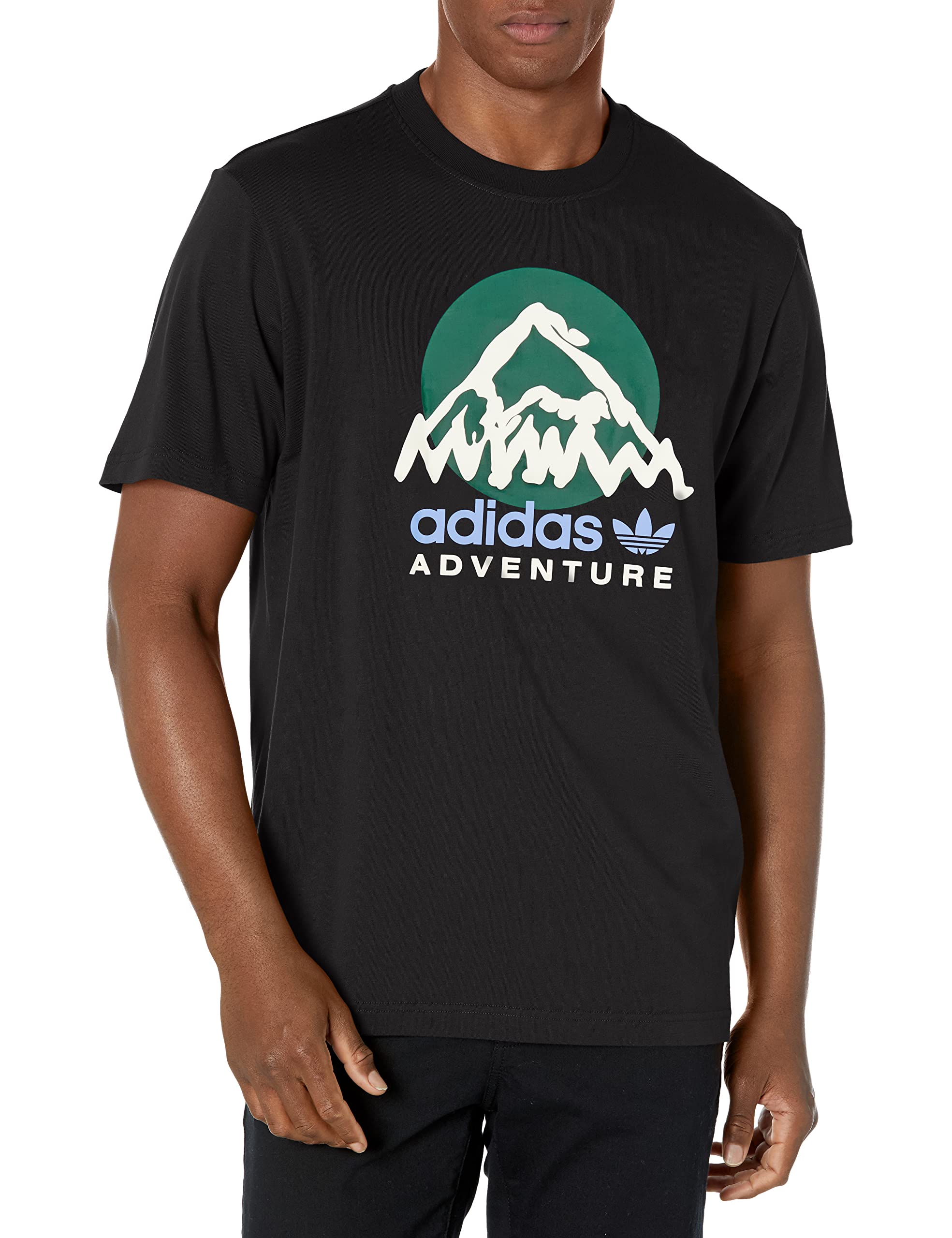 adidas Originals Men's Adventure Mountain Front T-Shirt, Black, Small