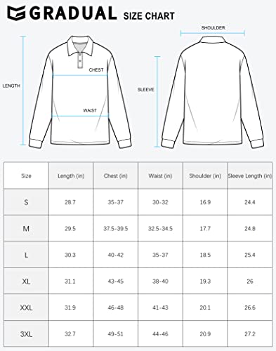 Men's Polo Shirt Long Sleeve Golf Shirts Lightweight UPF 50+ Sun Protection Cool Shirts for Men Work Fishing Outdoor(White, L)