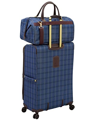 London Fog Londong Fog Brentwood II Wide Mouth Duffle, Blue, Carry-On 20-Inch