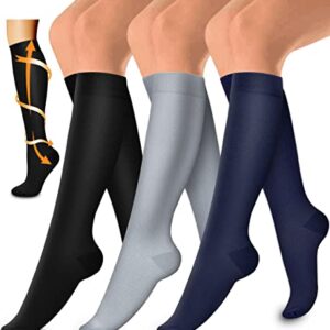 3 Pack Medical Compression Sock-Compression Sock for Women and Men-Best for Running,Nursing,Sports