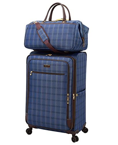 London Fog Londong Fog Brentwood II Wide Mouth Duffle, Blue, Carry-On 20-Inch