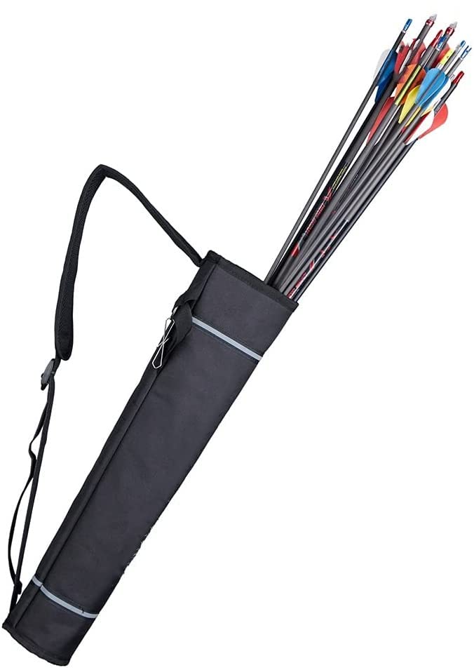 Syansju Archery Arrow Quiver, Backpack and Hip Dual-Use Style,Large Capacity Arrow Backpack Bag Recurve Bow Practice Target Nylon Arrow Bag Quiver (Black)