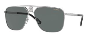 versace man sunglasses gunmetal frame, polarized dark grey lenses, 61mm