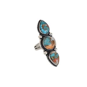 Rekha Gems Oyster Copper Turquoise 925 Sterling Silver Ring-Vintage Ring-Handmade Ring-Birthday Gift-Spiny Turquoise Ring-Boho and Hippie Ring-Birthstone Ring-Turquoise Jewelry- TQ-24 (4.50 US)