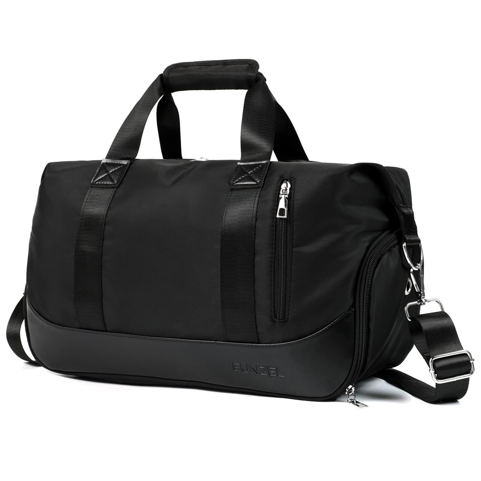 Sports Gym Bag, Travel Duffel Bag with Wet Pocket & Shoes Compartment Weekender Bag for Women and Men, Black