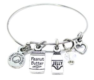 chubbychicocharms jar of peanut butter and jar of jelly charm bracelet